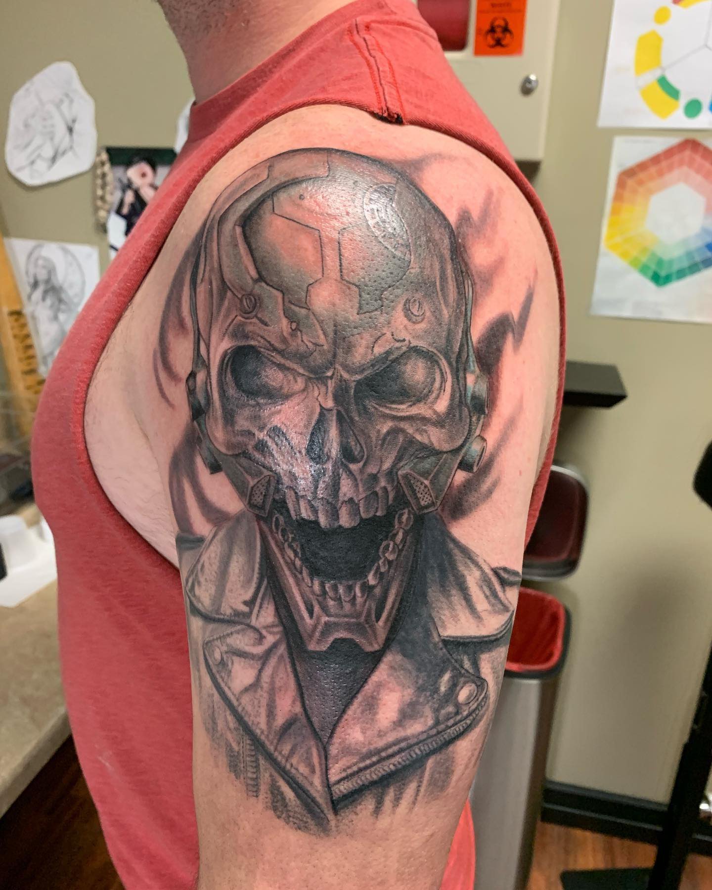 Cyborg Shoulder Tattoo