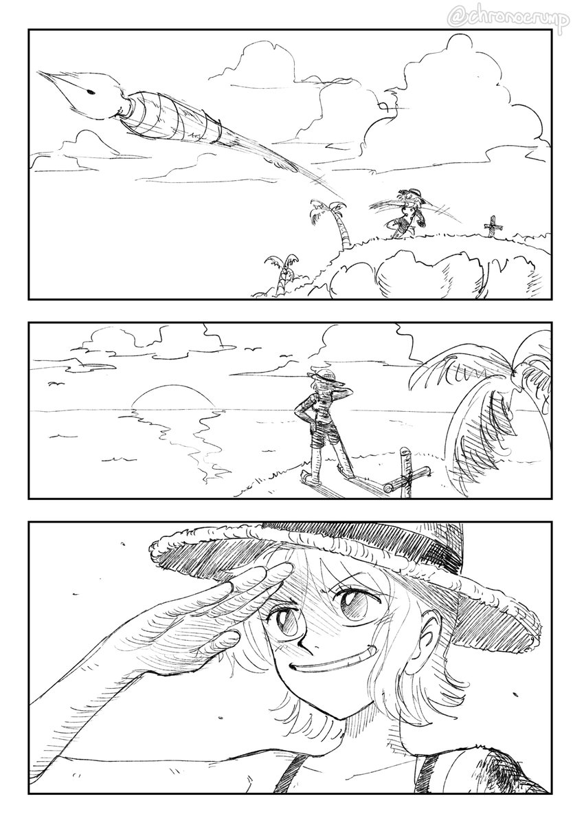 「reading one piece and omg...line weight applies to outlines 」crumpyの漫画