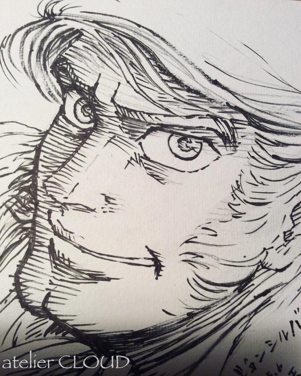 「2015年ちびねこトム上映イベントのために大橋学が描いた宝島のジョン・シルバー。 (父のスマホにメイキング的な写真が残っ」大橋学公式サイト Mao Cloudの漫画