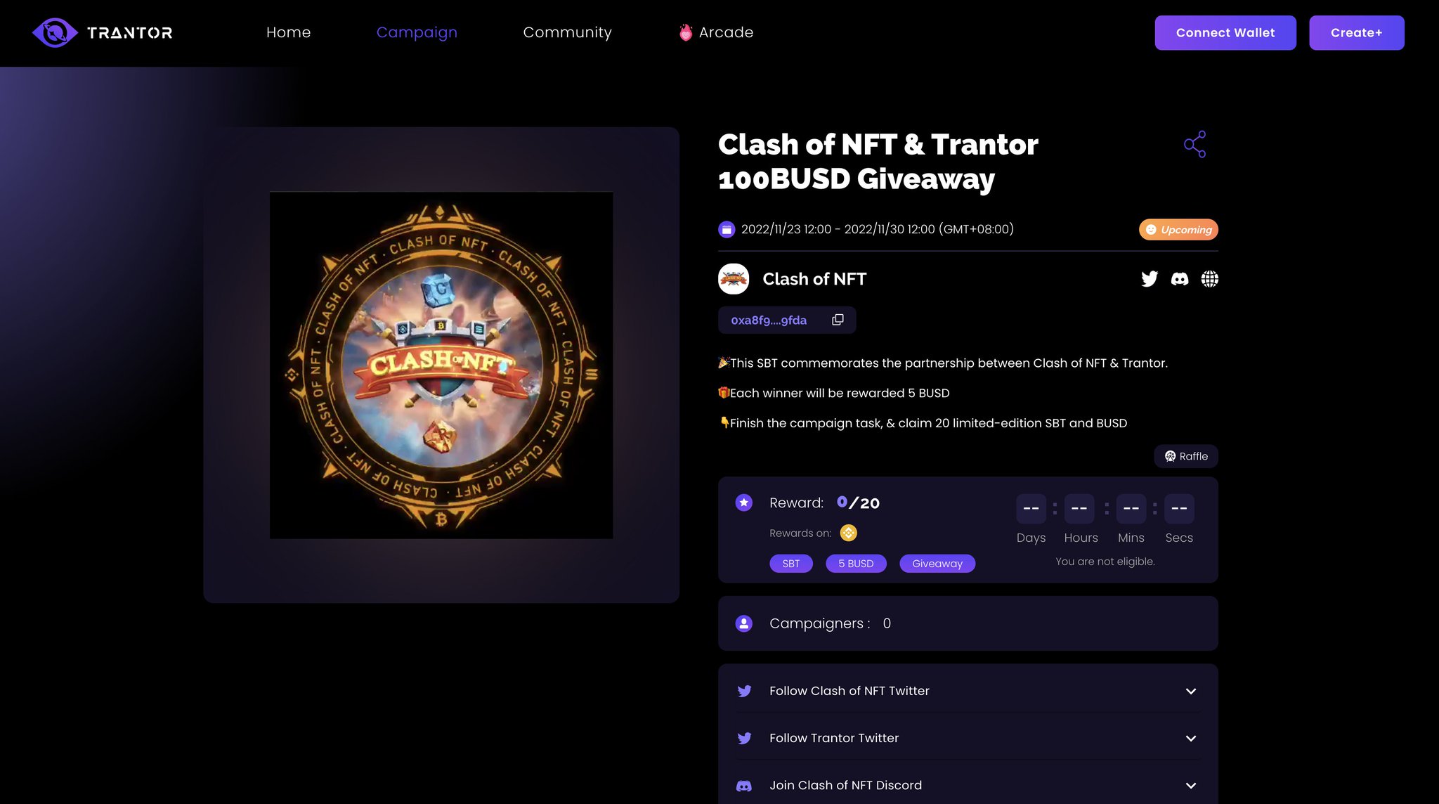 Clash Of NFT on Twitter: "🎁To celebrate the partnership with @TrantorDAO, we are giving away ...