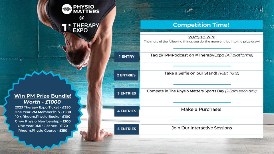 The Rheumatology Physio on Twitter: "RT @TPMPodcast: Our #TherapyExpo competition is worth £1000 ...