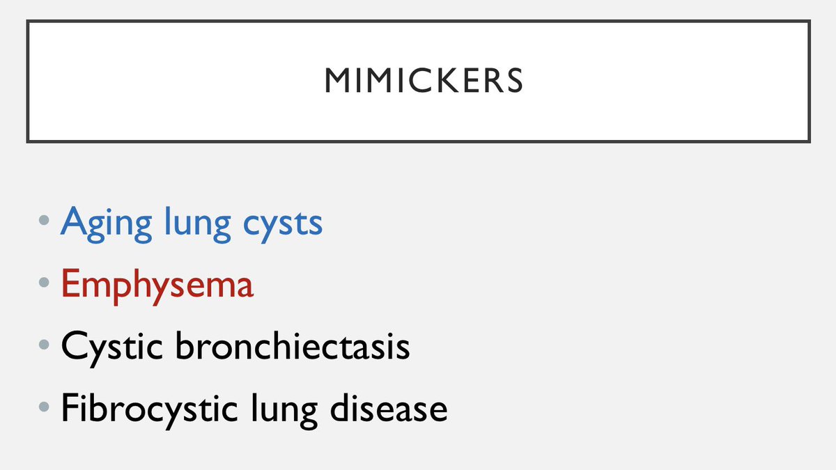 Differential diagnosis of cystic lung are many and inconsistent ...