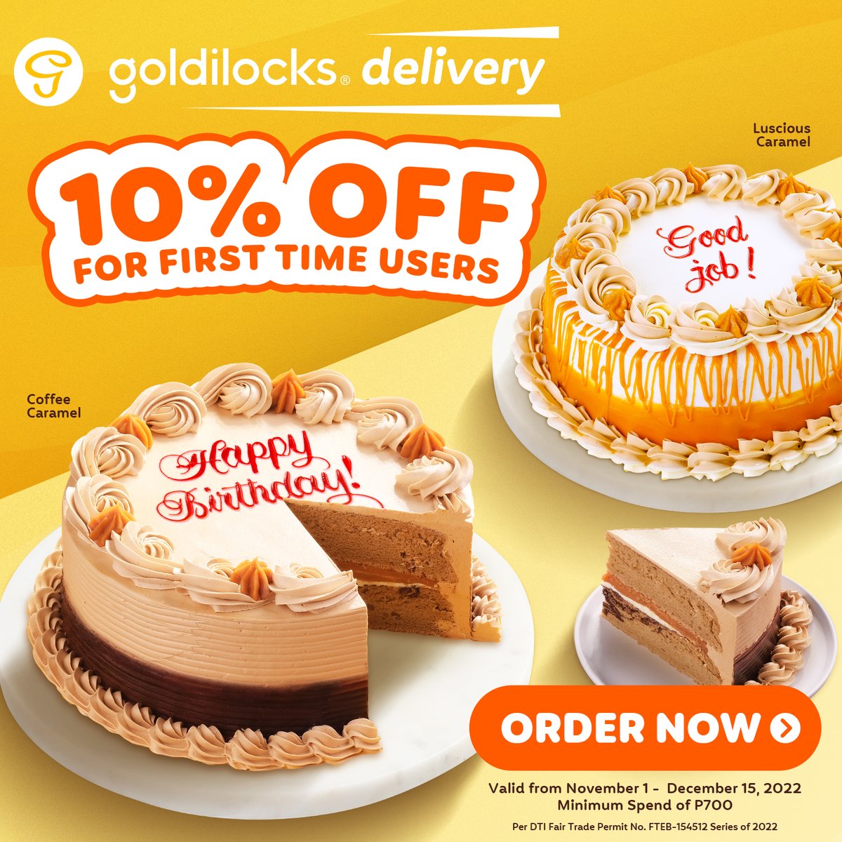 Goldilocks PH on Twitter: "🚨 FIRST-TIME USER EXCLUSIVE! 🚨 Get 10%* OFF on your orders at http ...