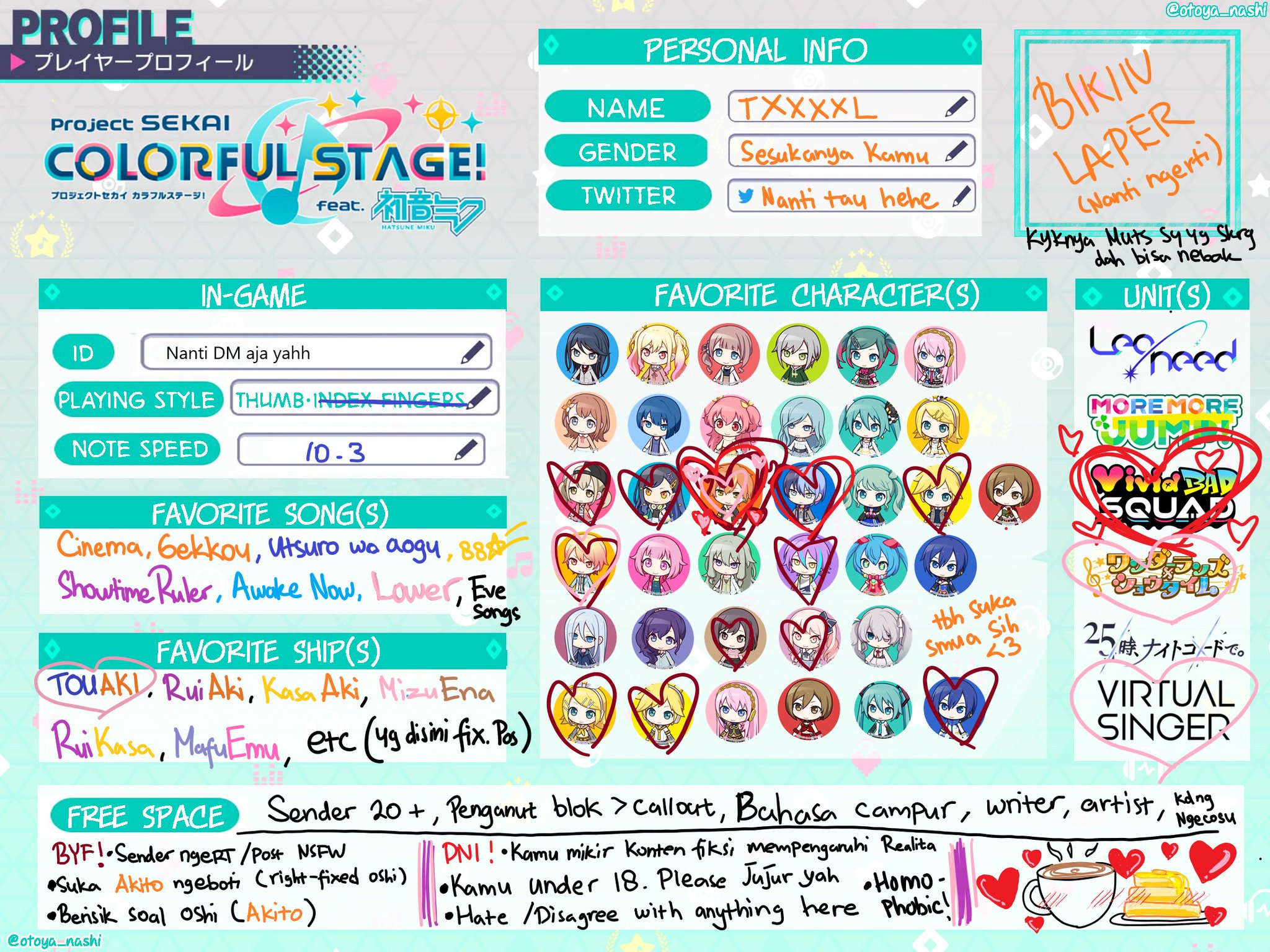 PJsekaiFess on Twitter: "prsk! HAIHAI mari bermutualan dengan sender sepuh satu ini HEHE komen ...