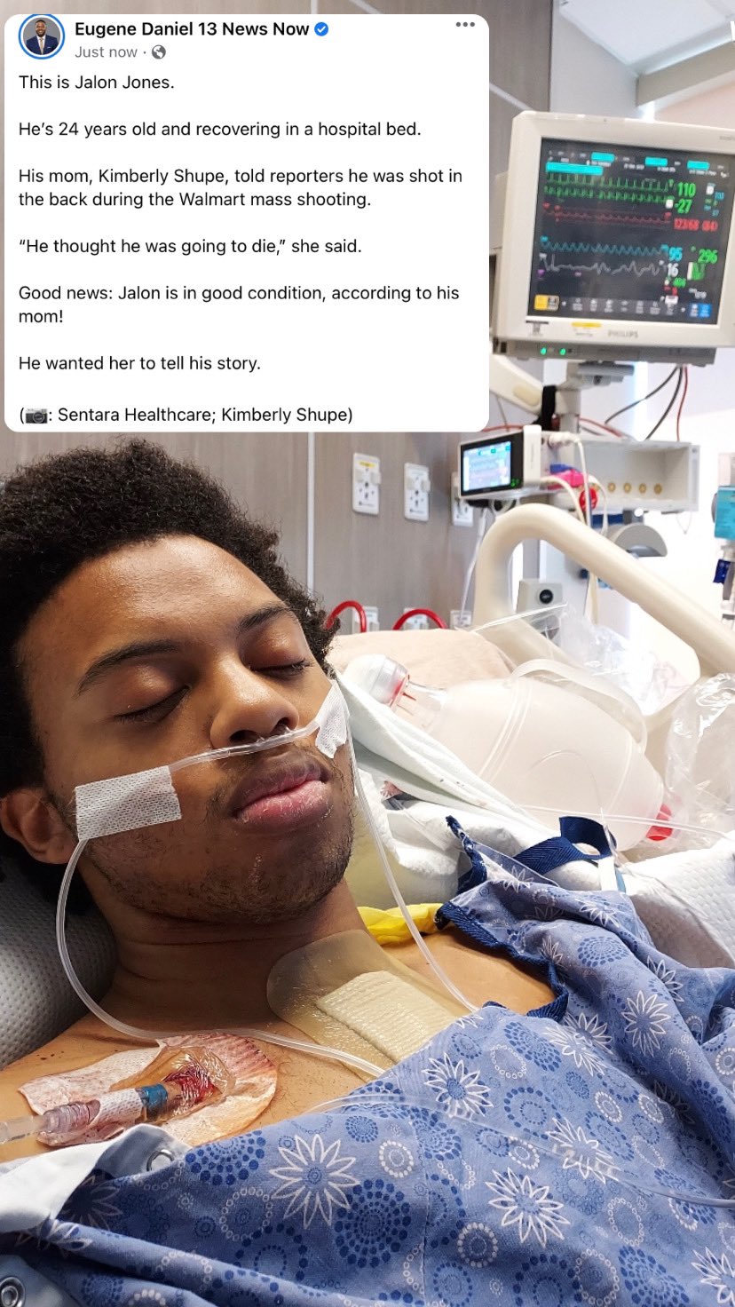 Eugene Daniel 13News Now on Twitter: "This is Jalon Jones. He’s 24 and recovering in a hospital ...
