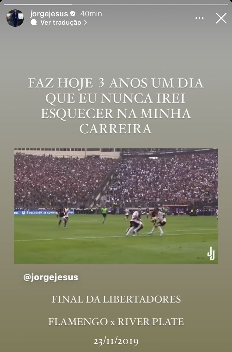 Publicação de Jorge Jesus agita a torcida do Flamengo Publicação de Jorge Jesus agita a torcida do Flamengo