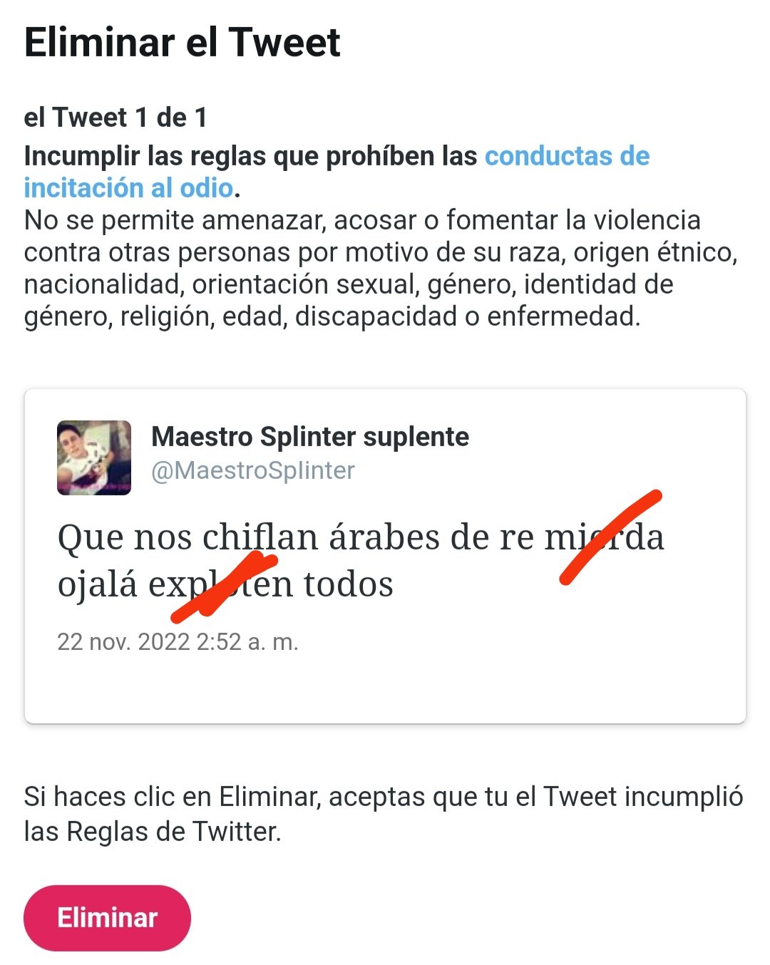Maestro Splinter on Twitter: "Fa amigo no se puede decir nada en Twitter por suerte me hice una ...