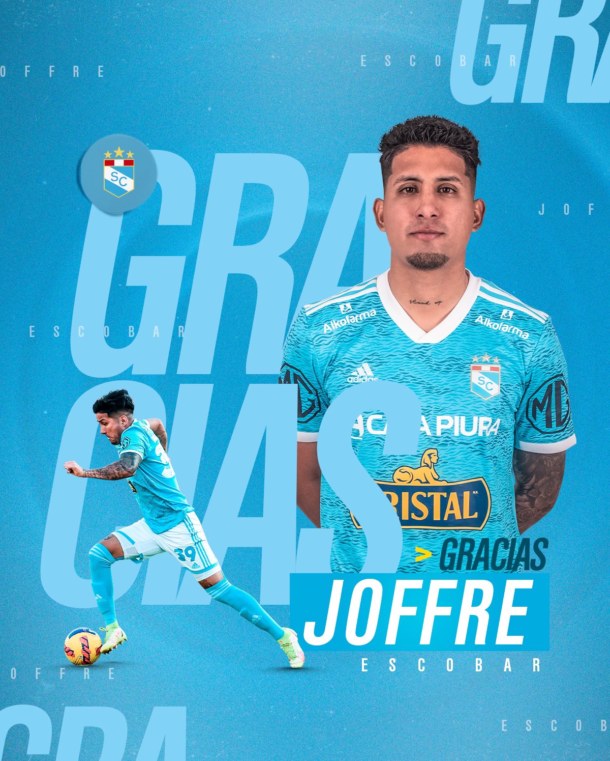 Club Sporting Cristal on Twitter: "¡Gracias, Joffre! Le deseamos lo mejor a Joffre Escobar en su ...