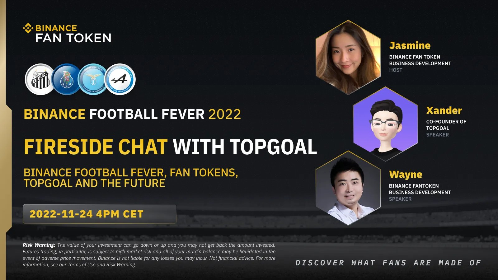 Binance Fan Token on Twitter: "Catch @BinanceFanToken and @TopGoal_NFT live Fireside Chat on 24 ...
