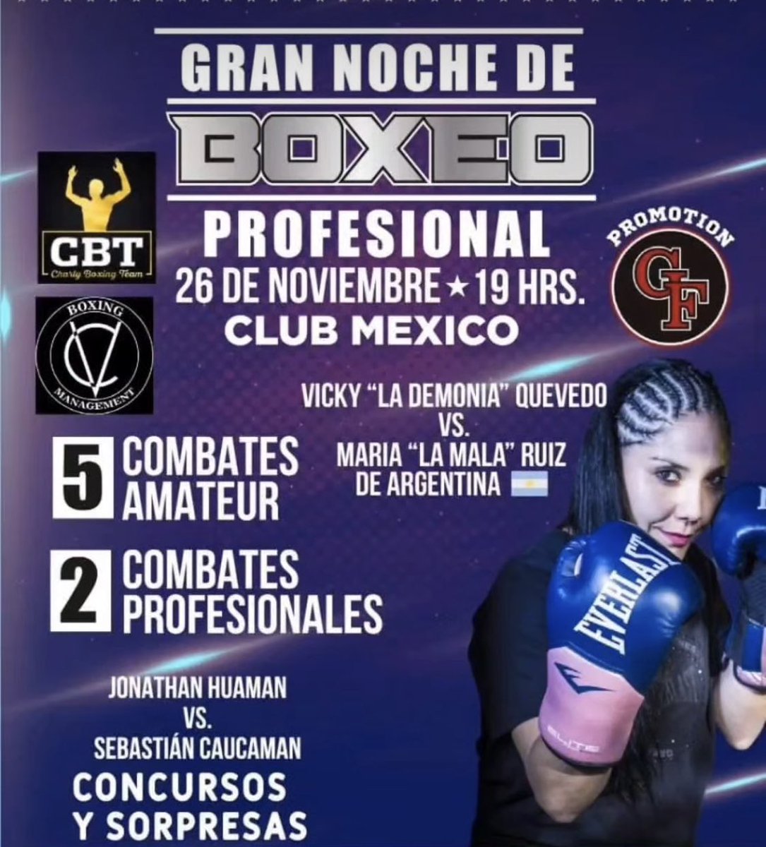 BoxingMeetsBeauty on Twitter: "#FightWeek Chile’s Vicky Quevedo (2-1, 1KO) vs Argentina’s Maria ...