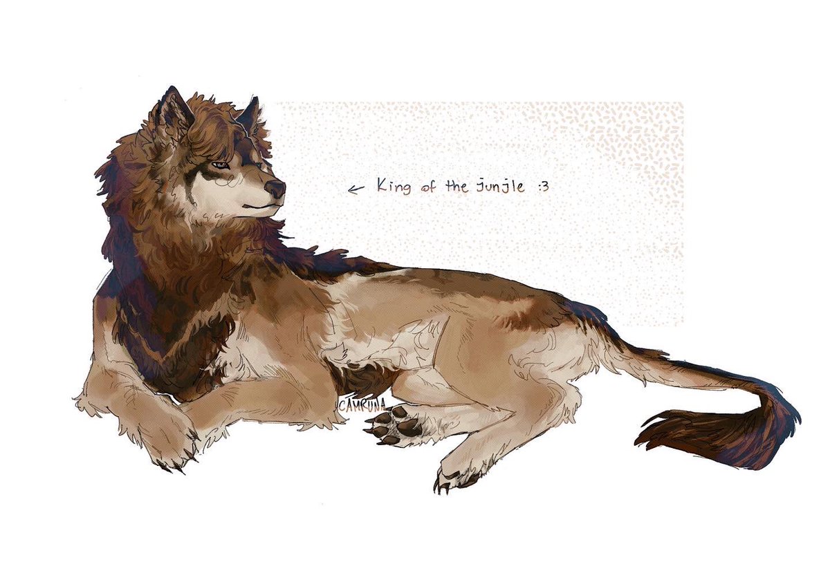 「a wolf lion hybrid mix.. king of the jun」|camrunaのイラスト