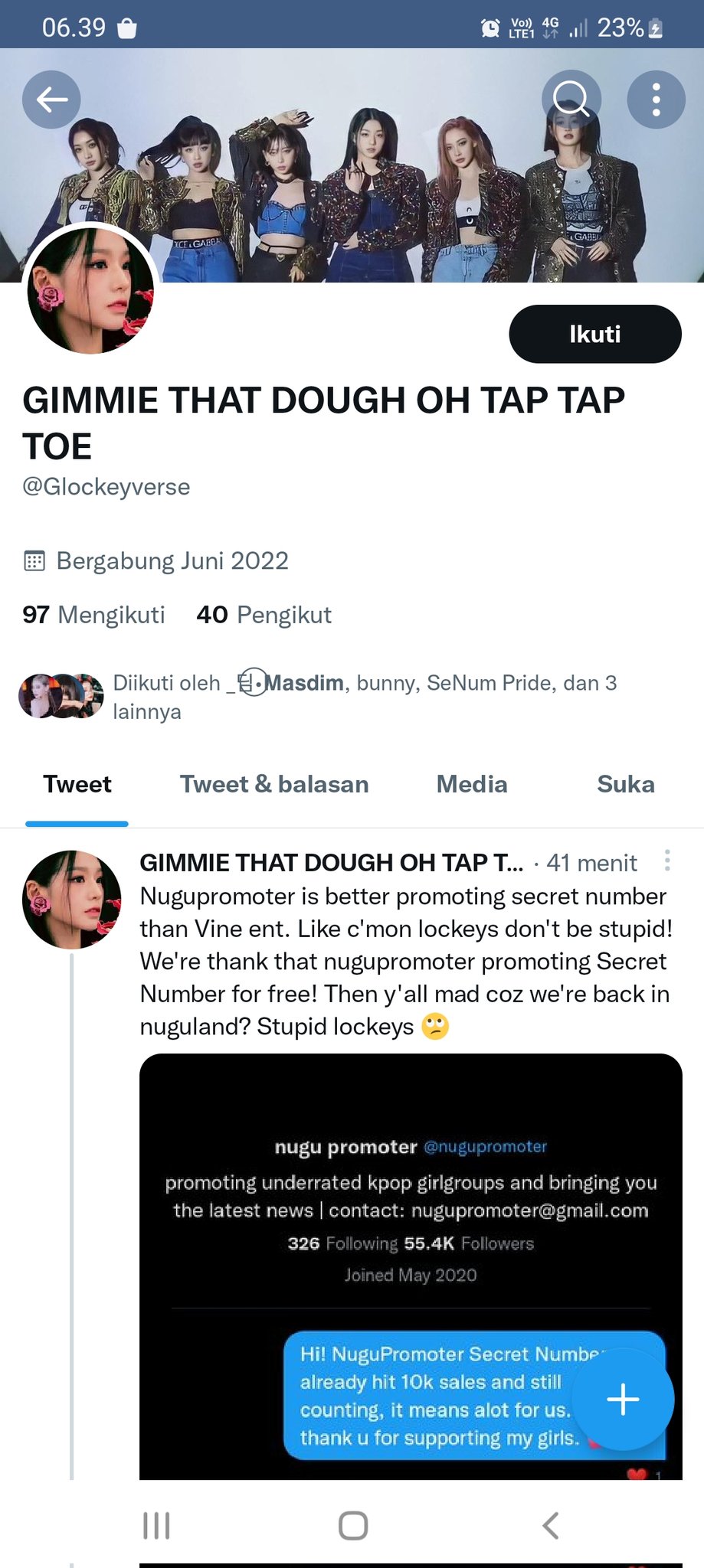 Delisa TAP 💐⚽️🏐🏸 ⁵ 🗝 💕🐰🦥 on Twitter: "Tolong LOCKEY UNFOLOW DIE DEH seenak jidad ngaku Lockey ...