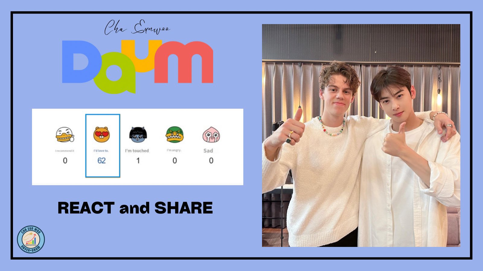 (slow) Cha EunWoo 차은우 NaverDaum on Twitter: "DAUM: React & share [MEDIA INDEX] #CHAEUNWOO 's 1st ...