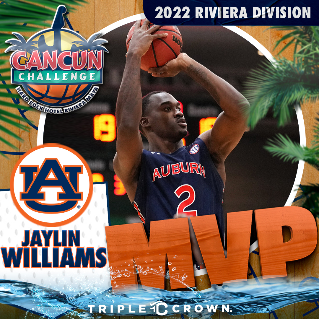 Cancun Challenge on Twitter: "🏆🏀🌴 Congrats to @AuburnMBB's Jaylin Williams, the 2022 Cancun ...