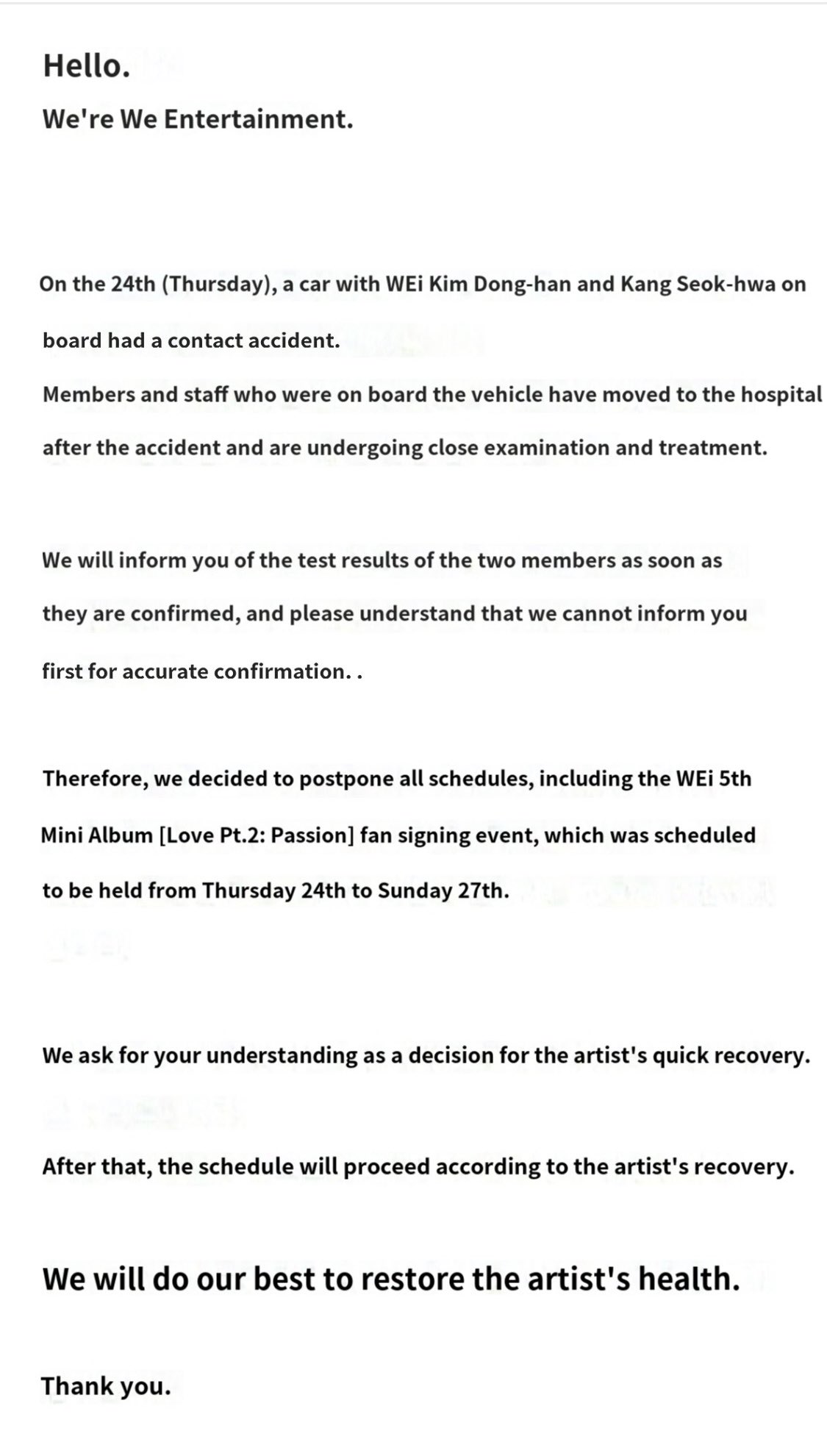 ً on Twitter: "@WEi__Official papago trans https://t.co/oBMih484bE" / Twitter