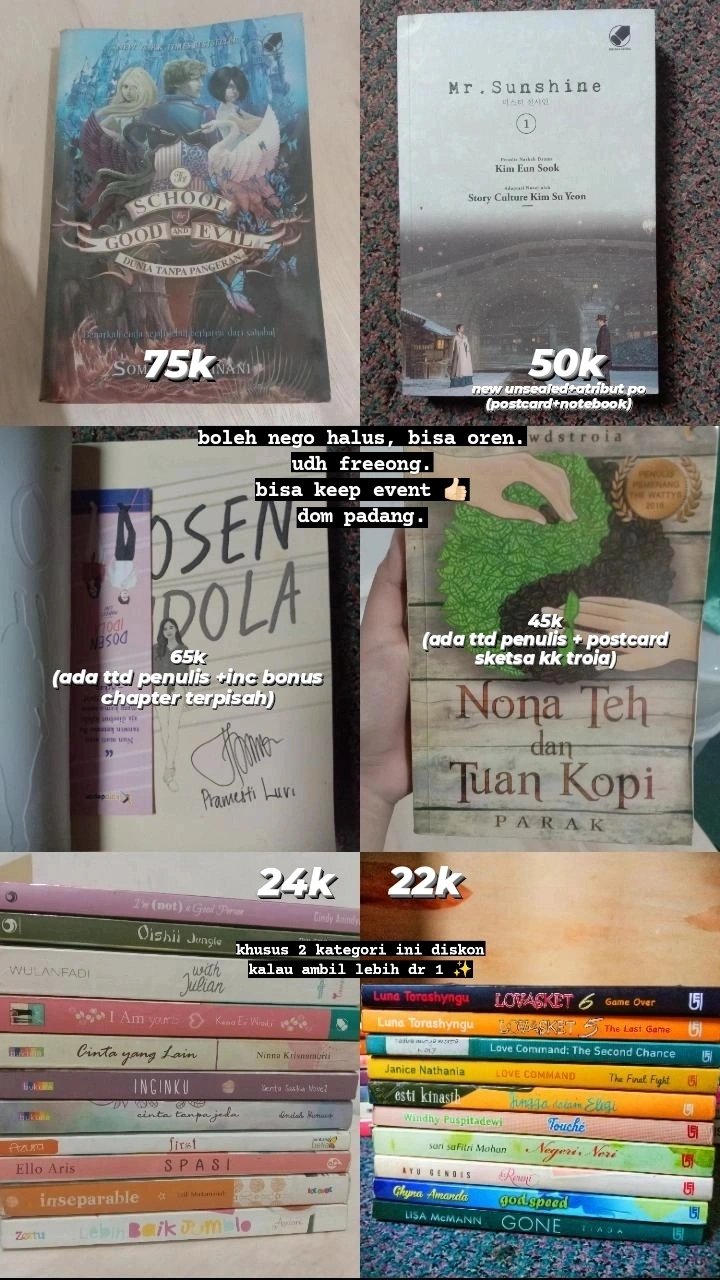 unow on Twitter: "wts novel koleksi pribadi -new/preloved koleksi pribadi -very good condi (rep ...