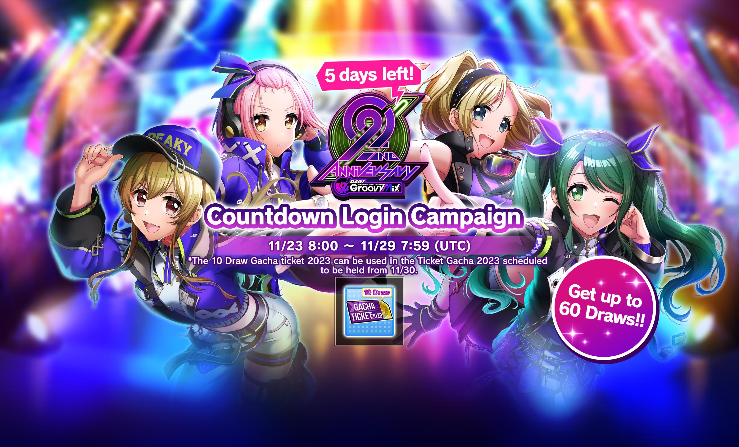 D4DJ Groovy Mix EN on Twitter: "📅LOGIN CAMPAIGN📅 2nd Anniversary Countdown Login Campaign now ...