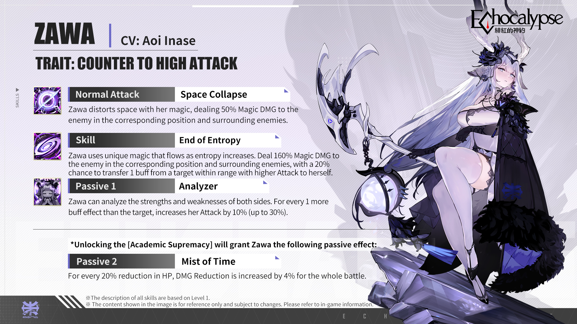 Echocalypse on Twitter: "[Character Skill Introduction] Zawa's Trait is Counter to High Attack ...