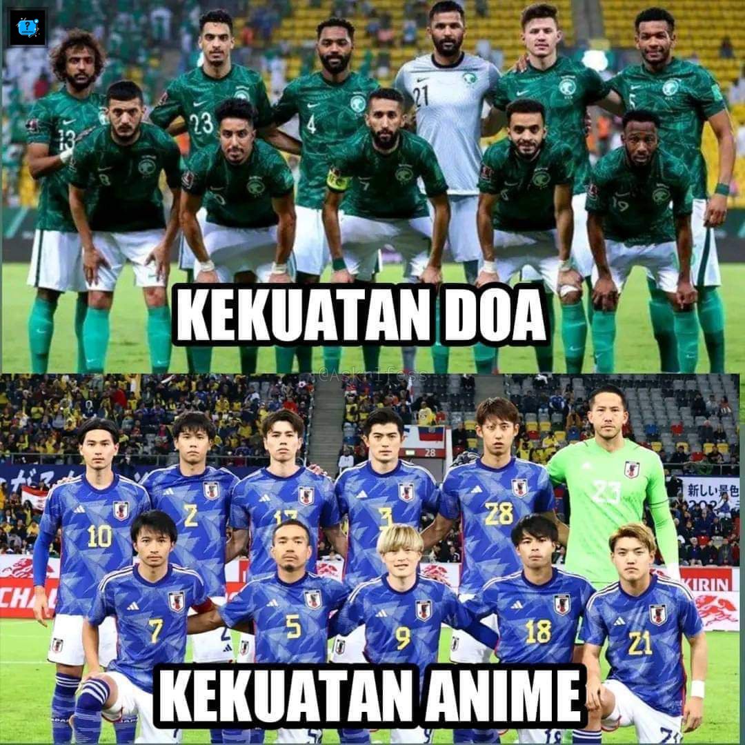 Askrlfess on Twitter: "[askrl] maksud meme ini tuh timnas jepang gak pada berdoa bukan?"