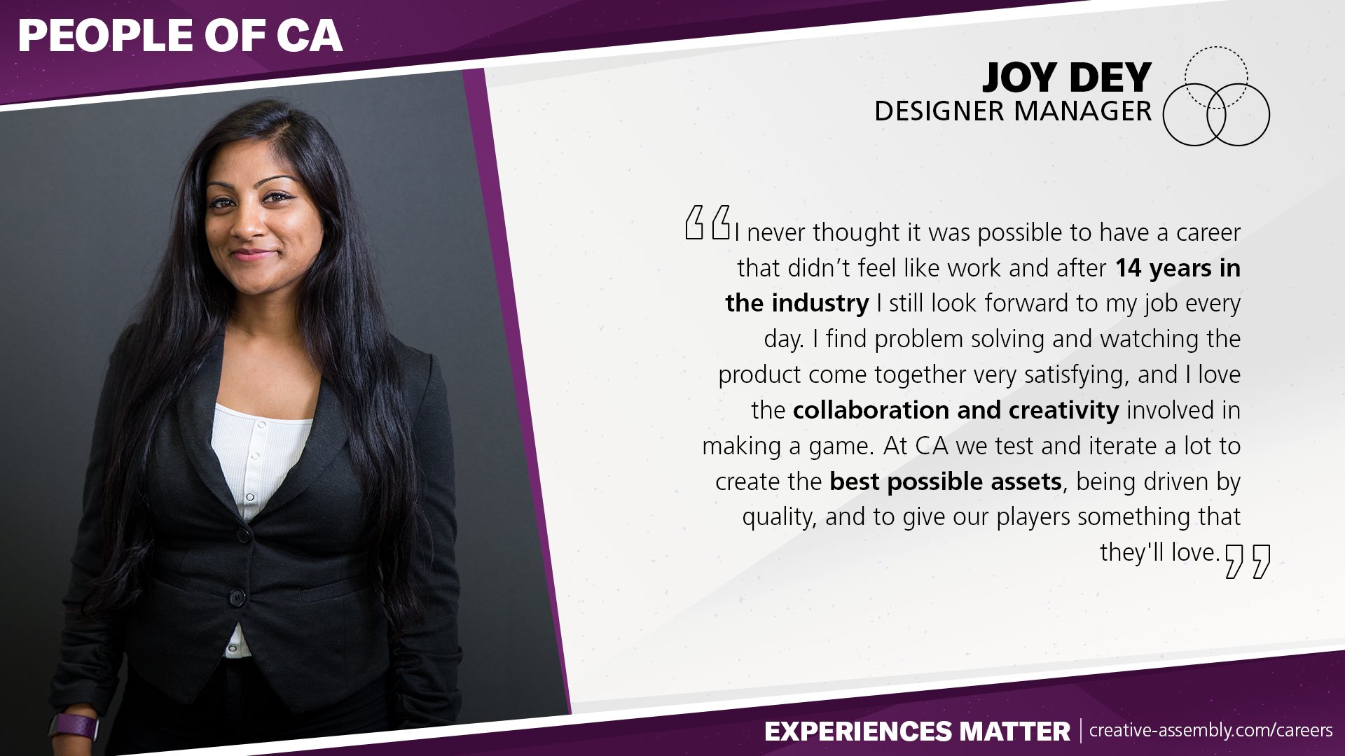 Creative Assembly on Twitter: "Our Design Manager, Joy Dey, strives to create the best immersive ...