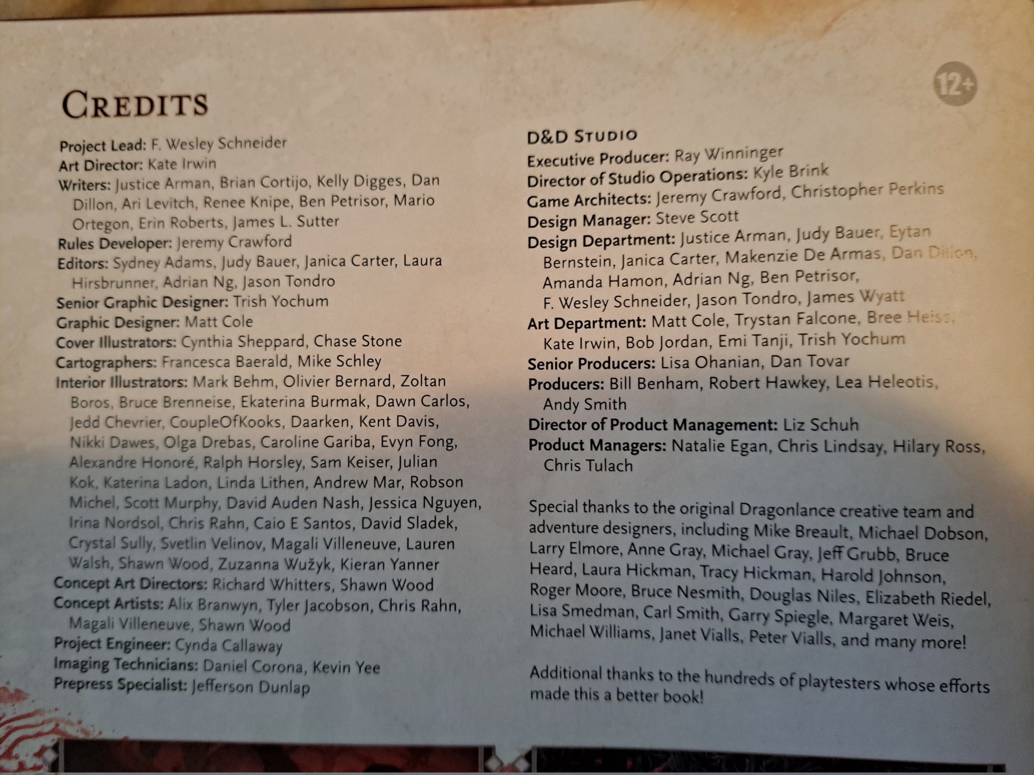 YoDanno #DragonlanceDragonlance on Twitter: "On the left, the credits for Shadow of the Dragon ...