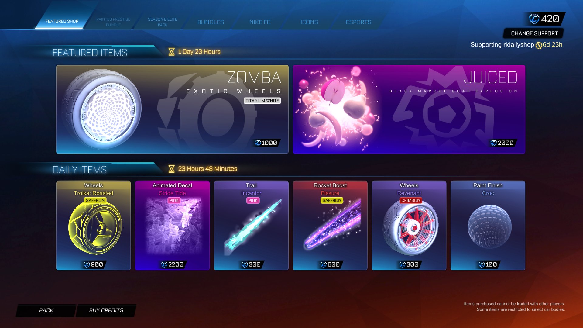 Rocket League Shop on Twitter: "Item shop for 11/24 https://t.co/HEr3KdUvg6" / Twitter