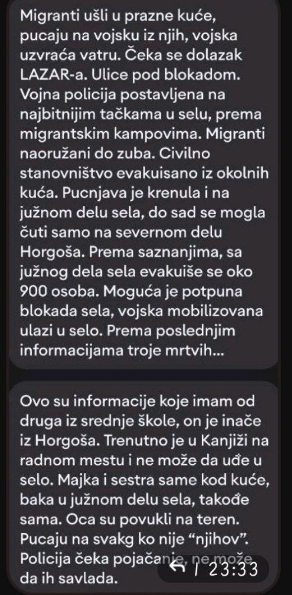 Српски Инфо Штаб On Twitter Последња информација из Хоргоша ВОЈСКА СРБИЈЕ УШЛА У ХОРГОШ