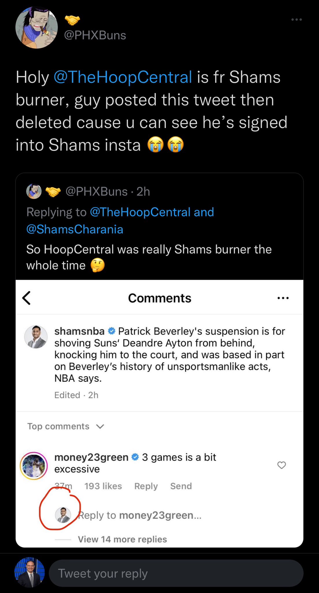 𝑪𝒐𝒏𝒆 🌩 on Twitter: "Shams being HoopCentral is crazy, wonder who Woj’s burner is https://t.co ...