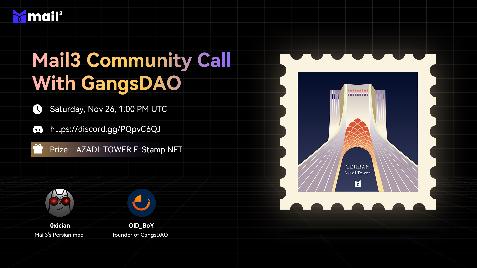 Mail3 on Twitter: "📢 We have an upcoming #AMA with @GangsDAO 🏛 Discord: https://t.co/bxHUeH8lKe ...