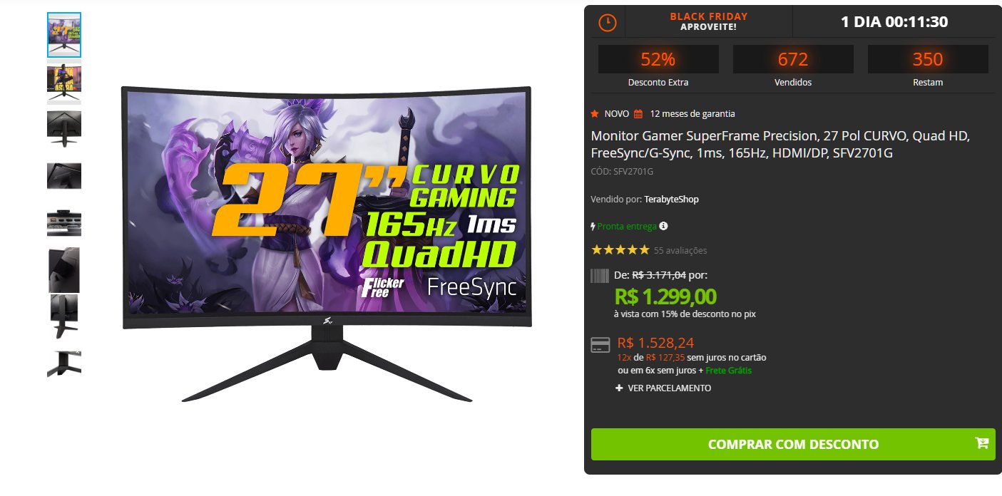 PC Build Wizard on Twitter: "Voltou! SuperFrame Precision SFV2701G, 27", Quad HD, VA, 165 Hz, 1 ...