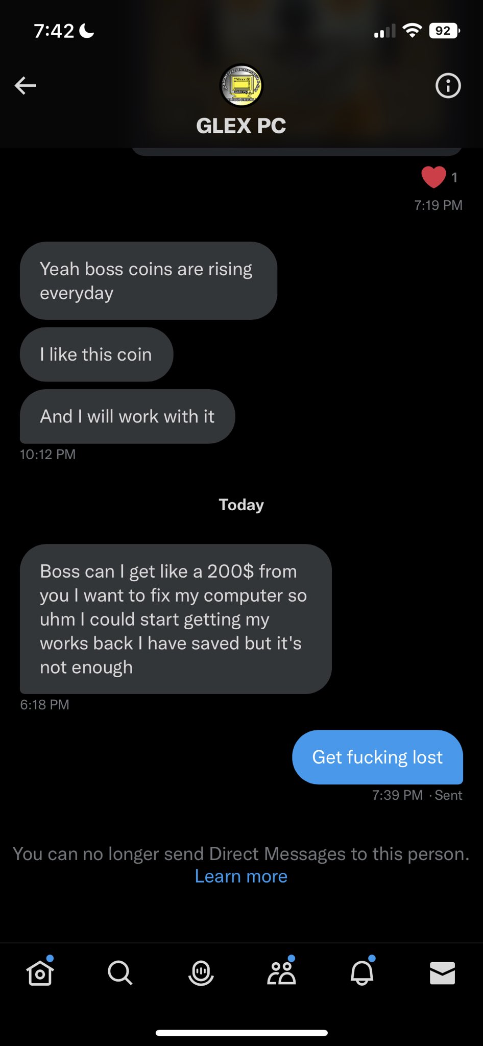 ĐJ Đoge on Twitter: "I’ve known you two years and never asked for shit. This dude knows me for ...