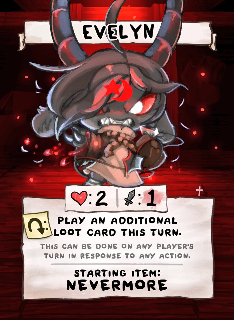 Ninten_Draw 🇦🇲 on Twitter: "RT @sendooku: wanted to try making a four-souls card with my Eve ...