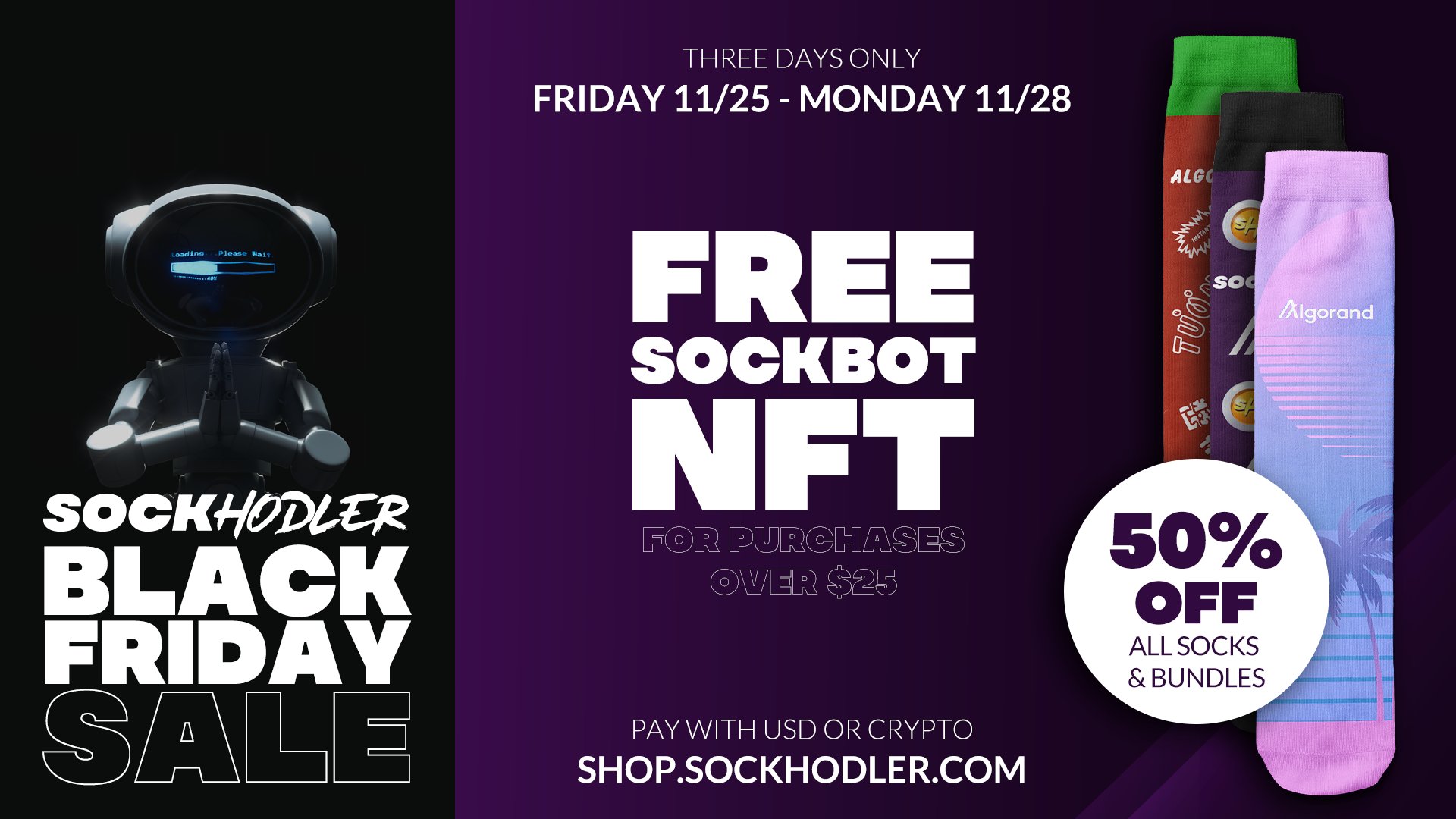 Sock HODLer on Twitter: "We're slashing the prices for Black Friday 50% off all Socks and ...