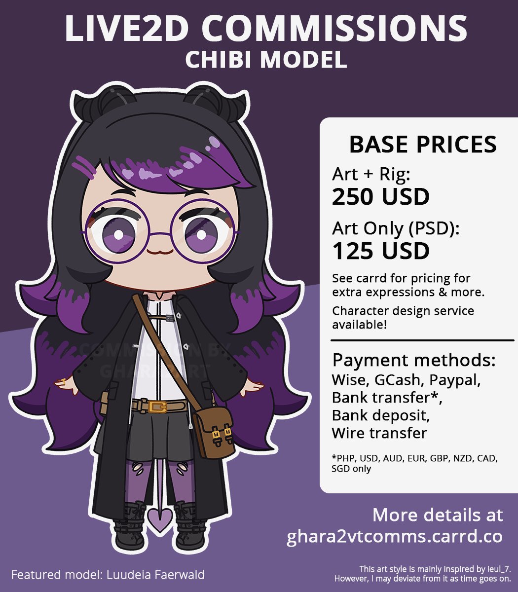 Ghara2 Art | Comms OPEN! ♥ | 🇵🇭 on Twitter: "Am finally opening Live2D c0mms! Emote, PNGTuber ...