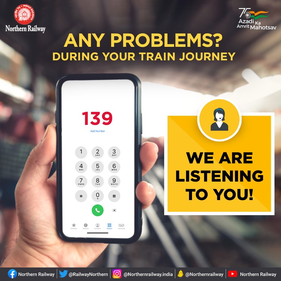 Northern Railway on Twitter: "Any problems during your Train Journey? We are listening to you ...