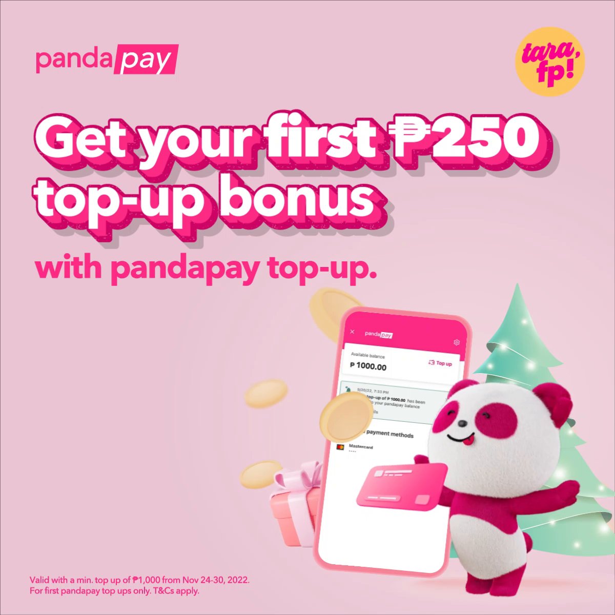 foodpanda PH on Twitter: "'Tis the season to get ₱250 top-up bonus on your first pandapay top up ...