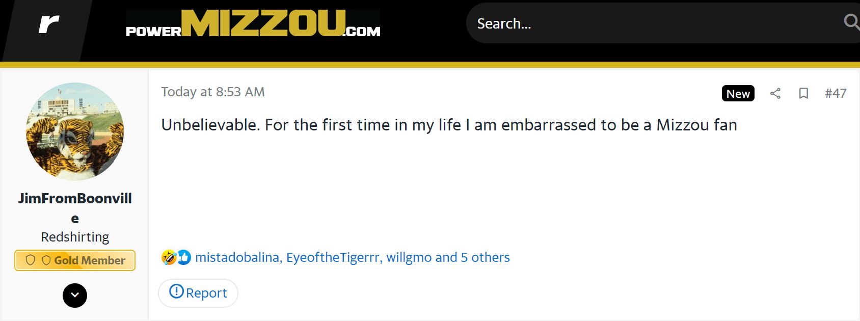 Message Board Geniuses on Twitter: "#Mizzou fans react: https://t.co/ZEdx44Vreq" / Twitter