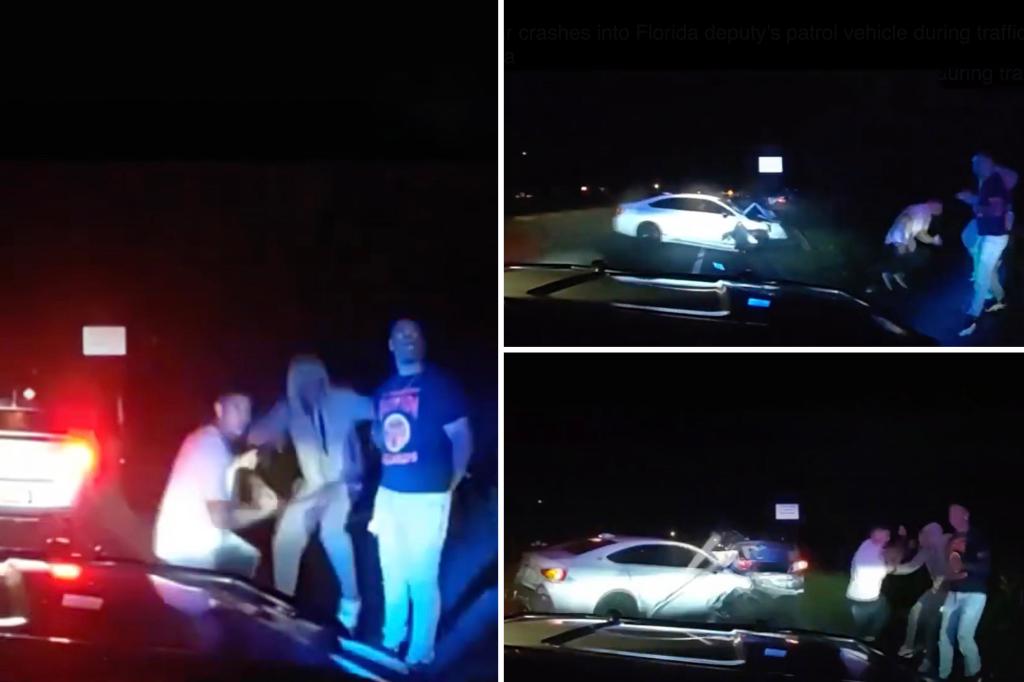 New York Post on Twitter: "Wild video shows car slamming into Florida cop cruiser during traffic ...