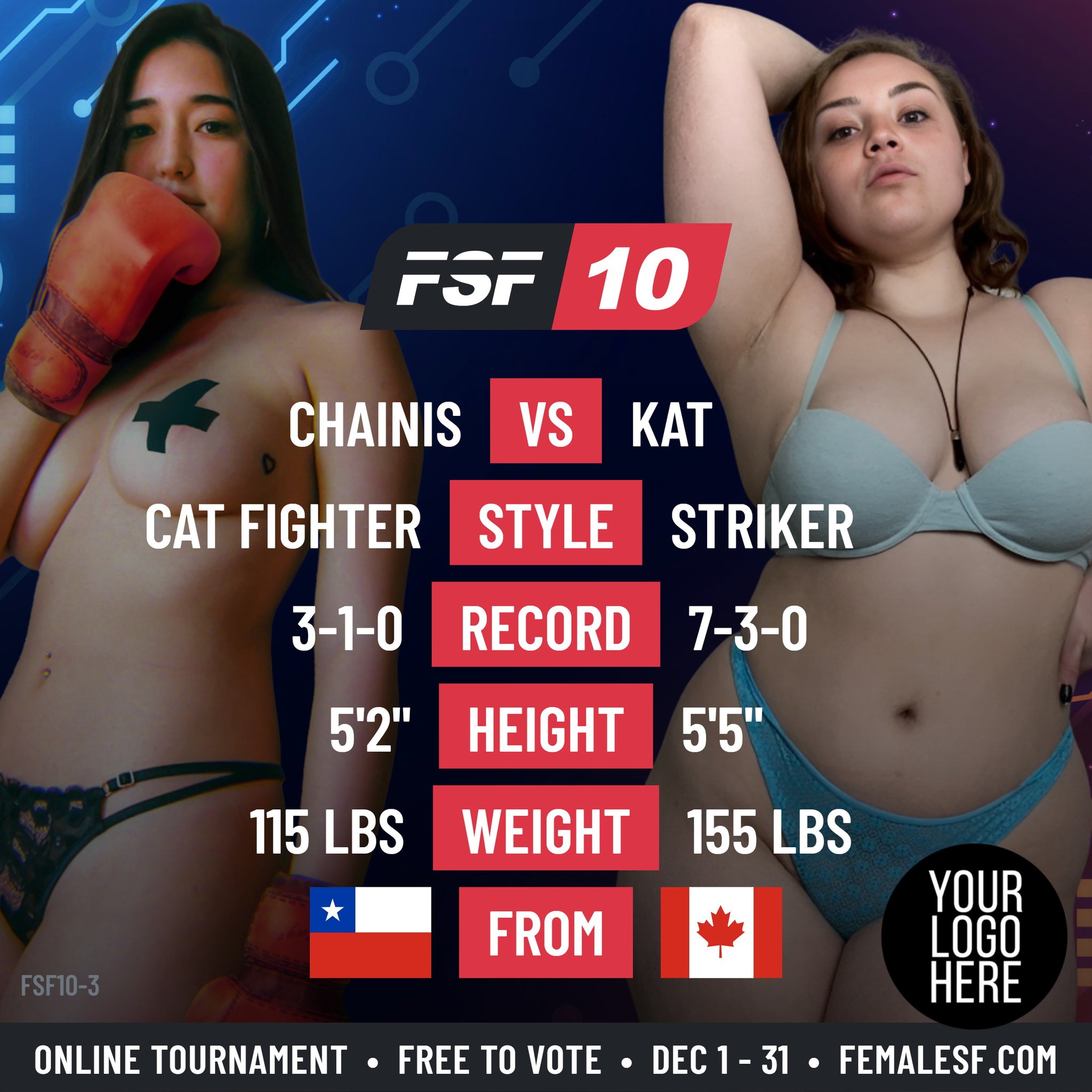 Female Strike Force on Twitter: "🇨🇱 Vale Chainis vs 🇨🇦 Victoria Kat ⚡ FSF 10 | Round 1 FSF 8 ...
