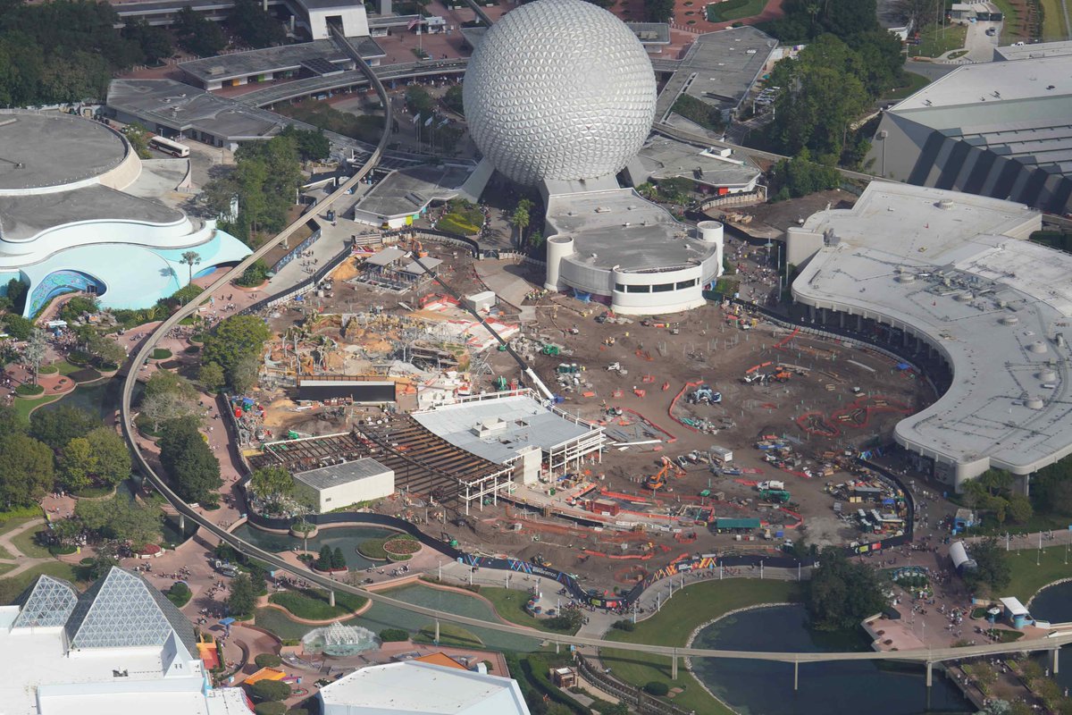 bioreconstruct on Twitter: "Aerial overview of World Celebration construction in EPCOT."
