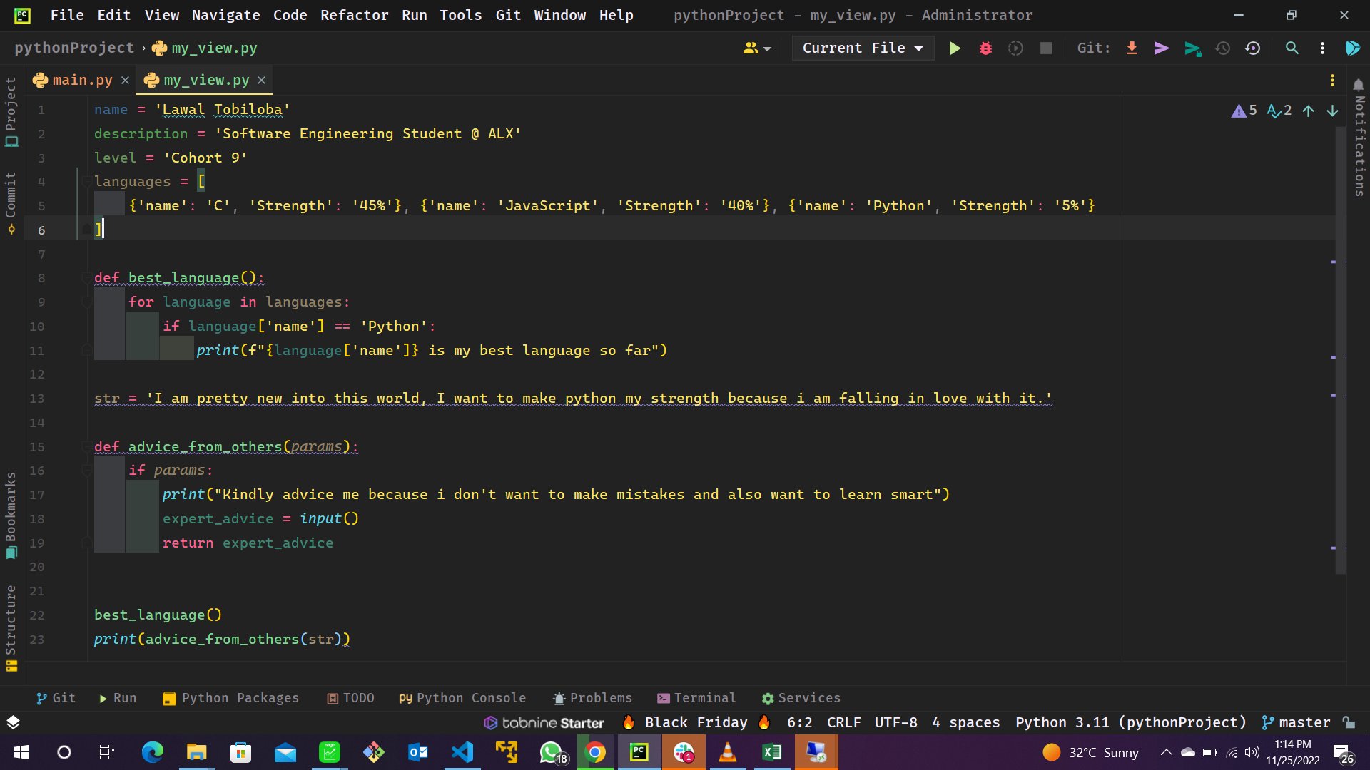 Tobiloba Lawal on Twitter: "I feel like expressing myself in python 🐍. I really want to get on ...