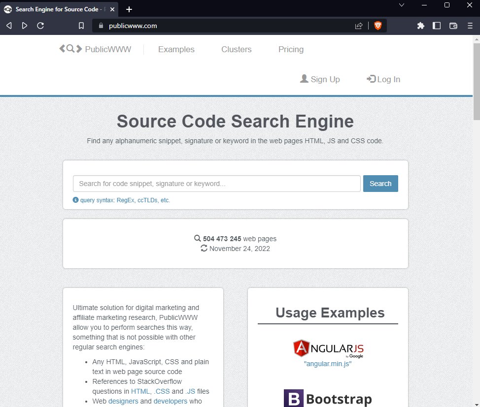 Daily OSINT on Twitter: "Do you need a source code search engine? You can try PublicWWW, which ...