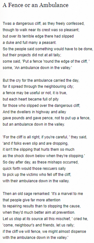 Fence Or Ambulance Poem
