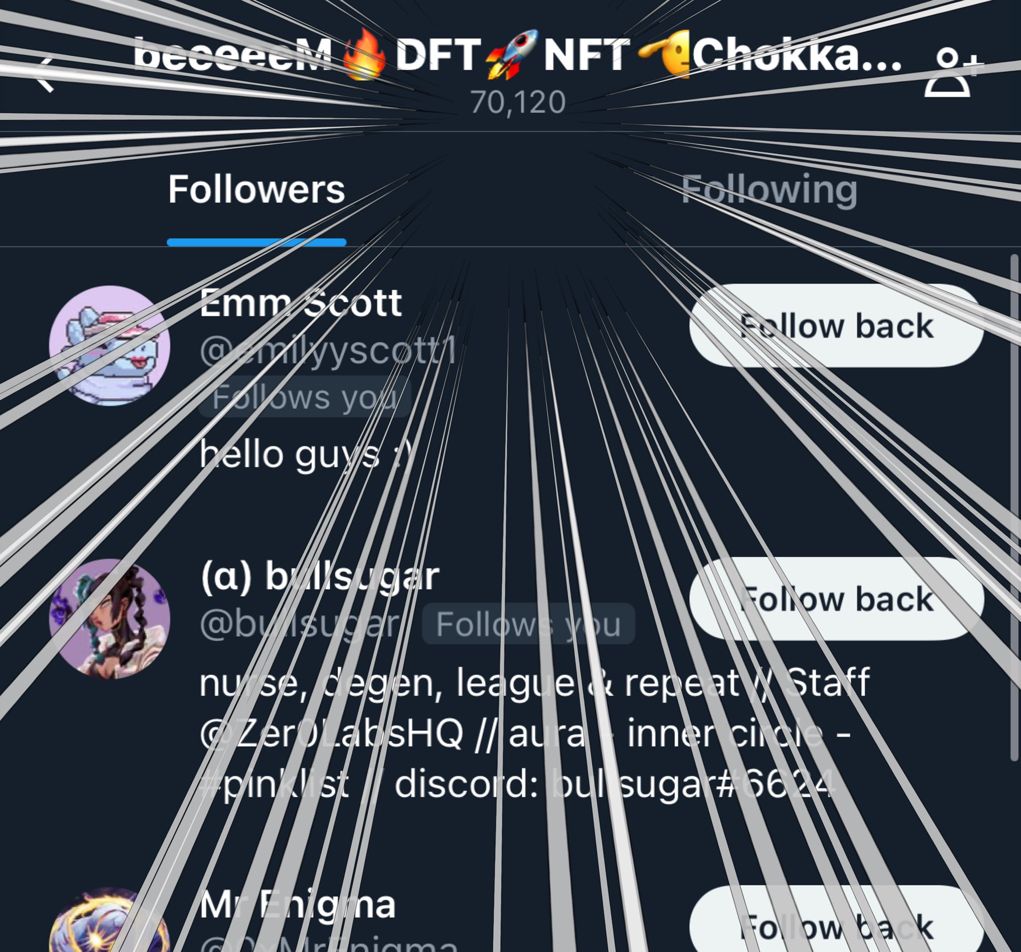 beeeeeM🔥DFT🚀NFT🫡Chokkaku mooooooon🚀🚀🚀🚀 on Twitter: "Gm! Twitter has over 70,000 followers and ...