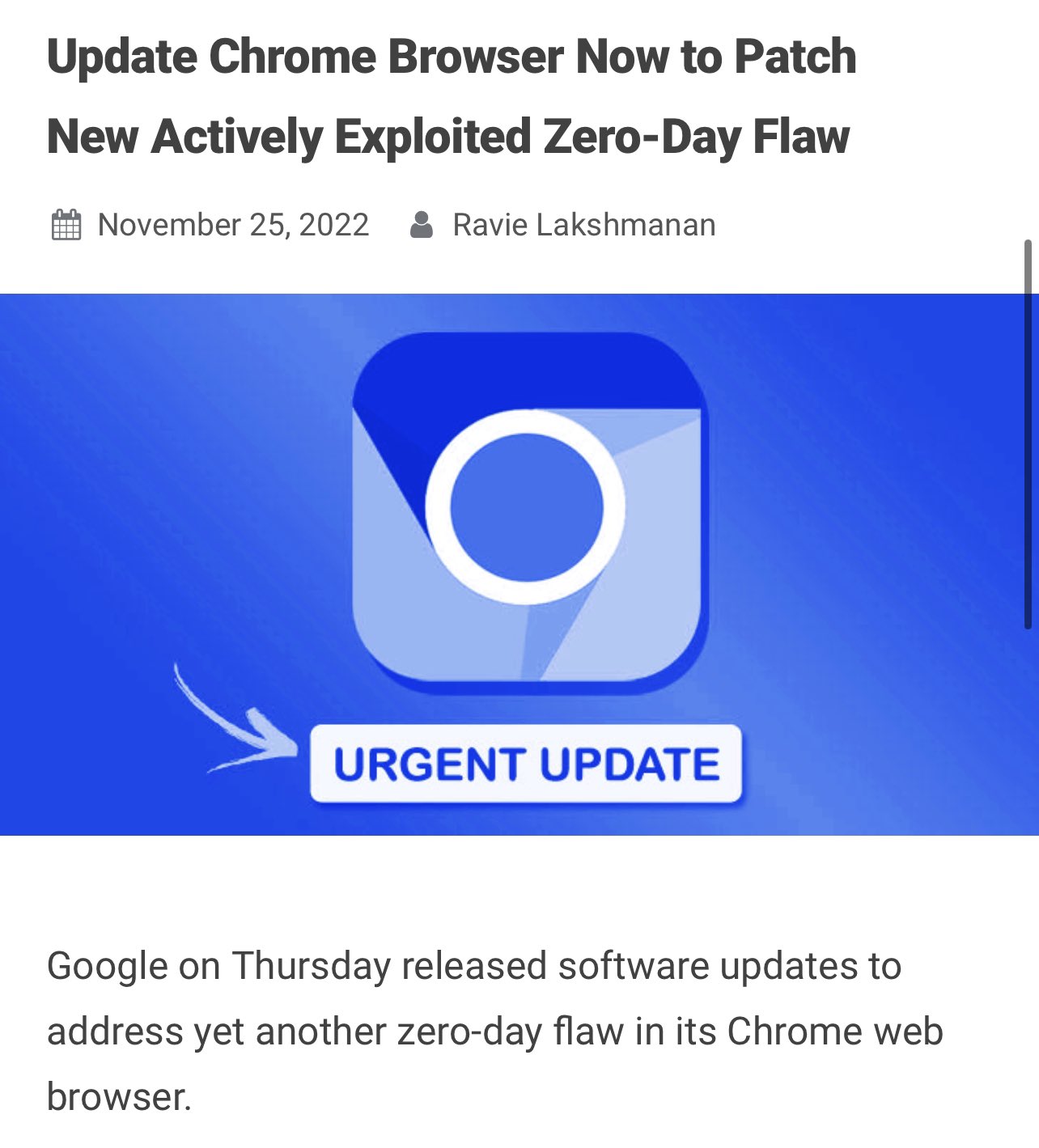 Wallet Guard on Twitter: "🚨URGENT🚨 Update your chromium based browsers. New Zero-Day being ...