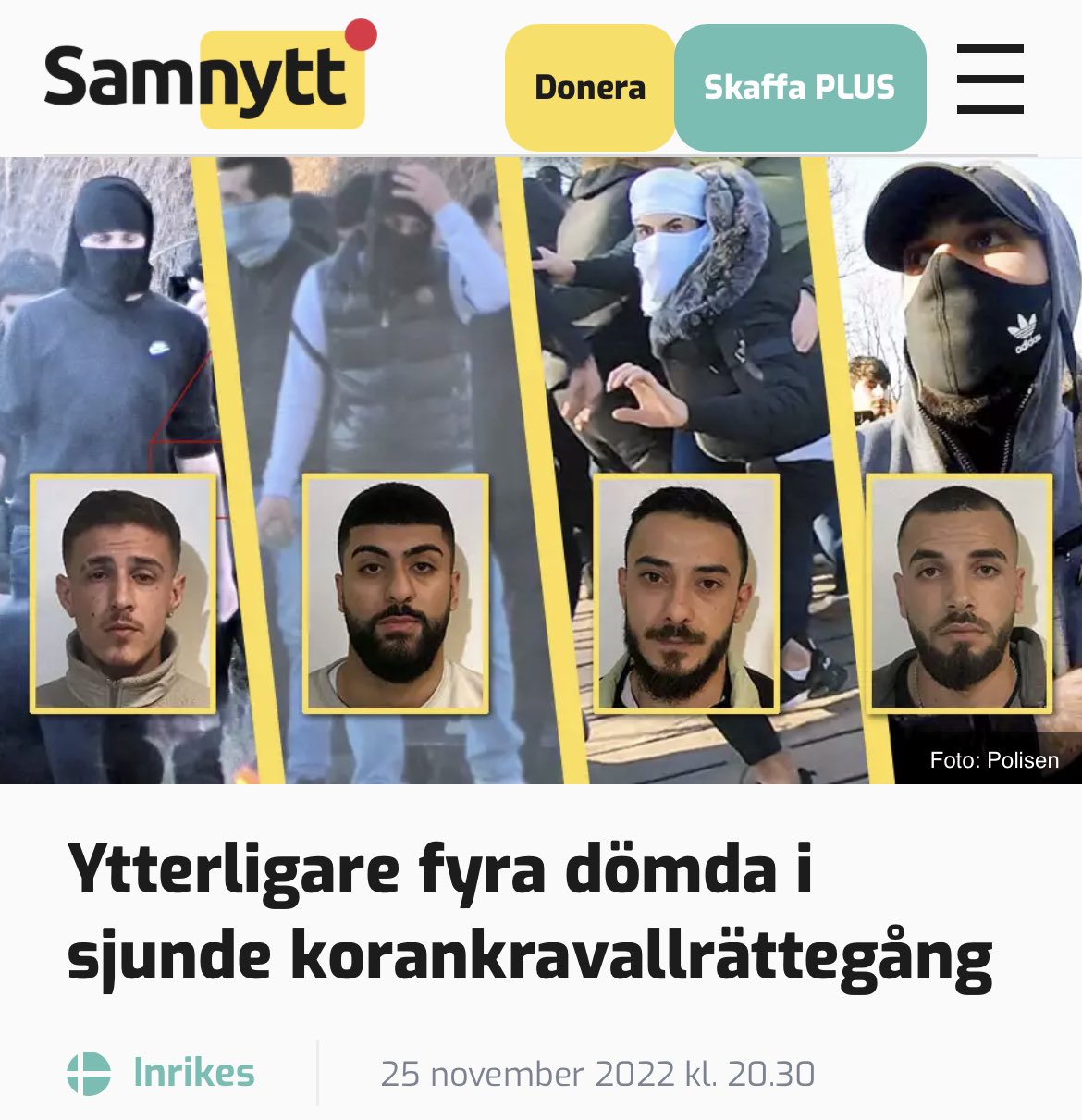 Dykaren 🐸🪖🕸 on Twitter: "4 muslimer döms för korankravallerna i Örebro där de eldade polisbilar ...