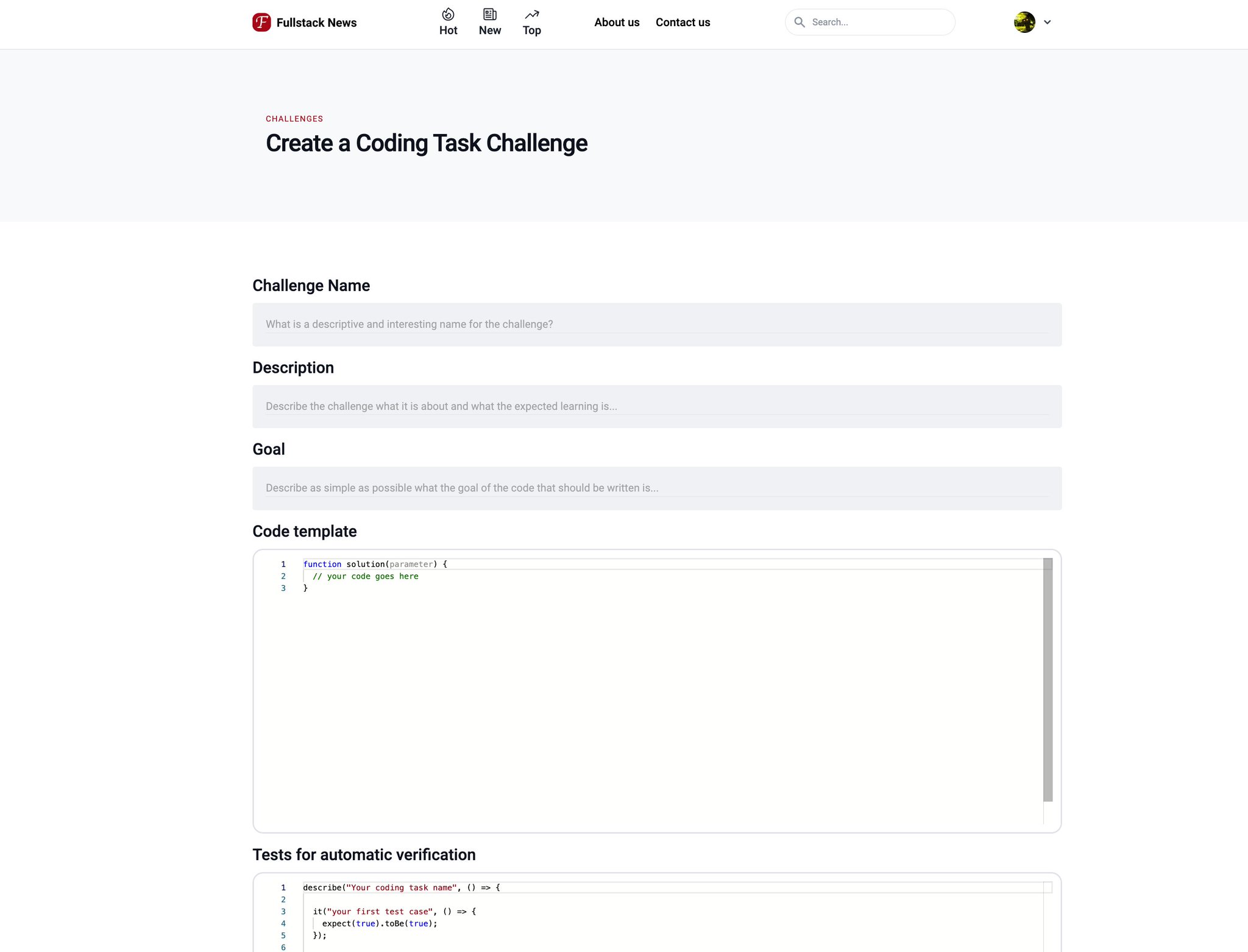 Sebastian Sigl on Twitter: "Day 53/100 Added a menu entry to create coding challenges. So far ...