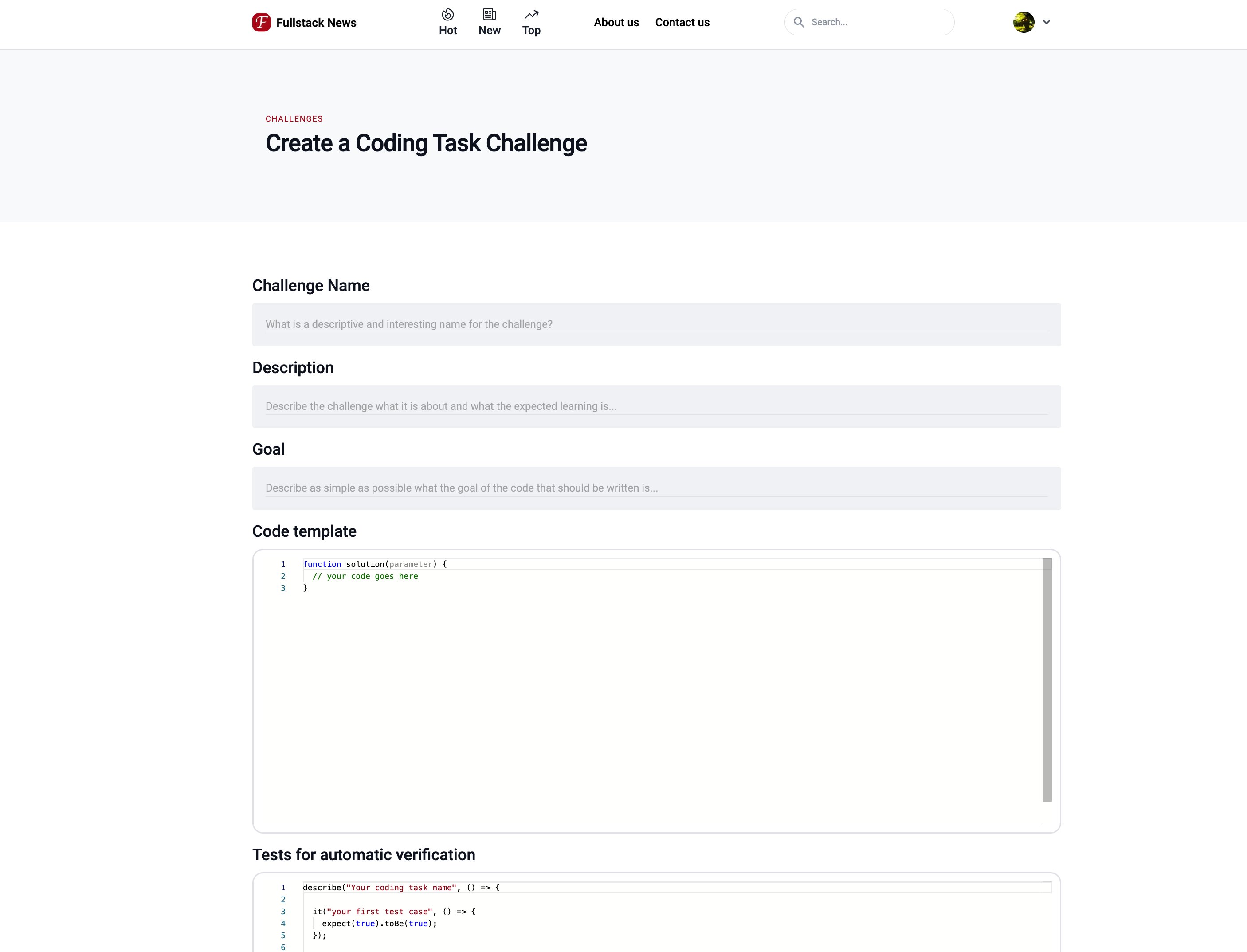 Sebastian Sigl on Twitter: "Day 53/100 Added a menu entry to create coding challenges. So far ...