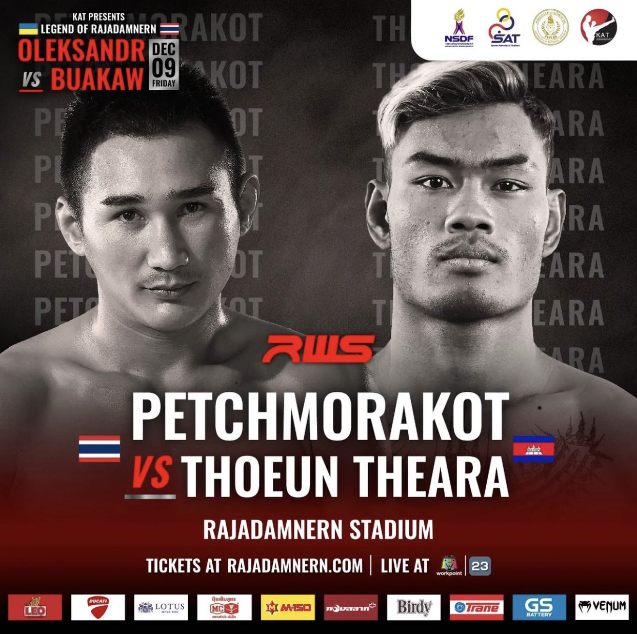 Muay Thai Chai on Twitter: "Update! Thoeun Theara has withdrawn from his RWS fight against ...