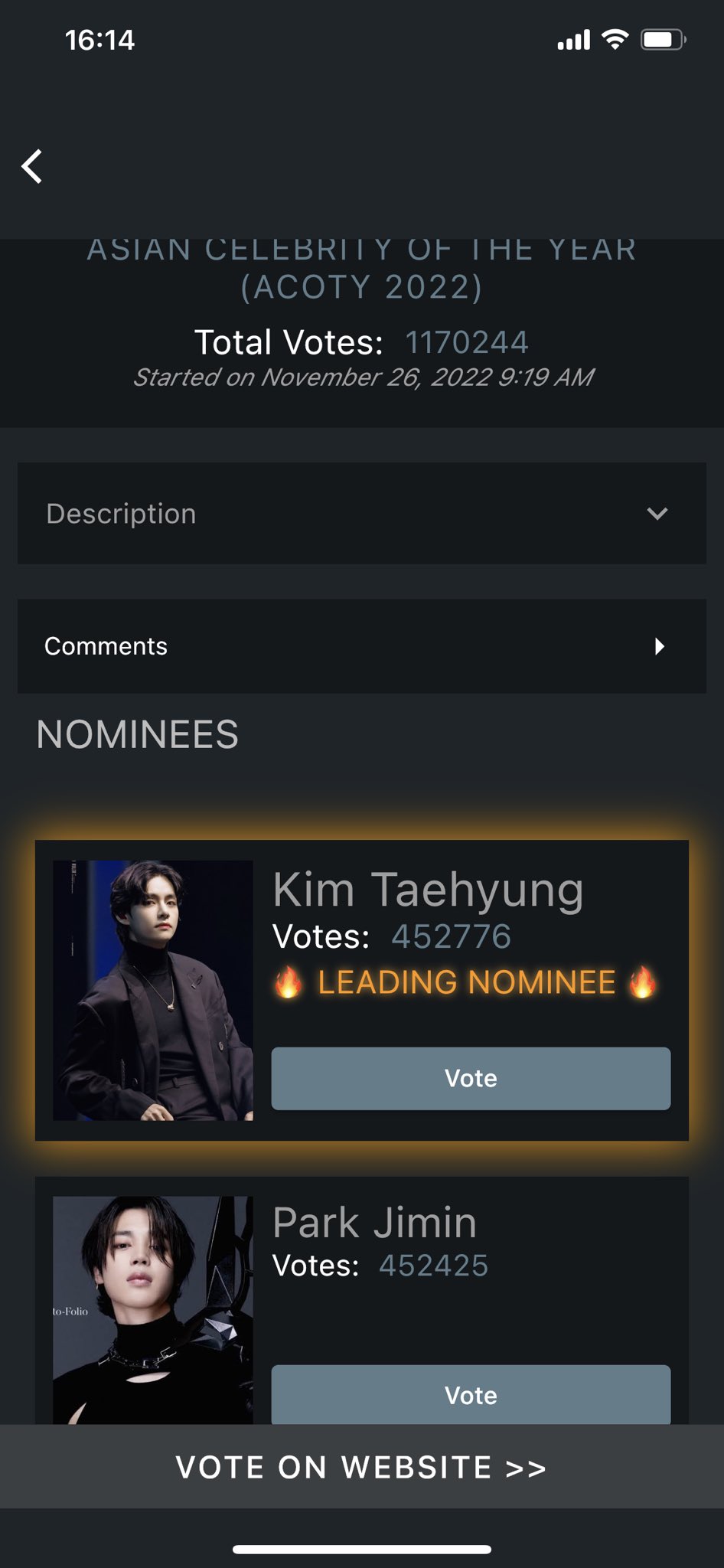KTH_Naija (TAECEMBER LOCKDOWN) on Twitter: " ️NETIZEN CHOICE We about to loose Lead on Netizen ...